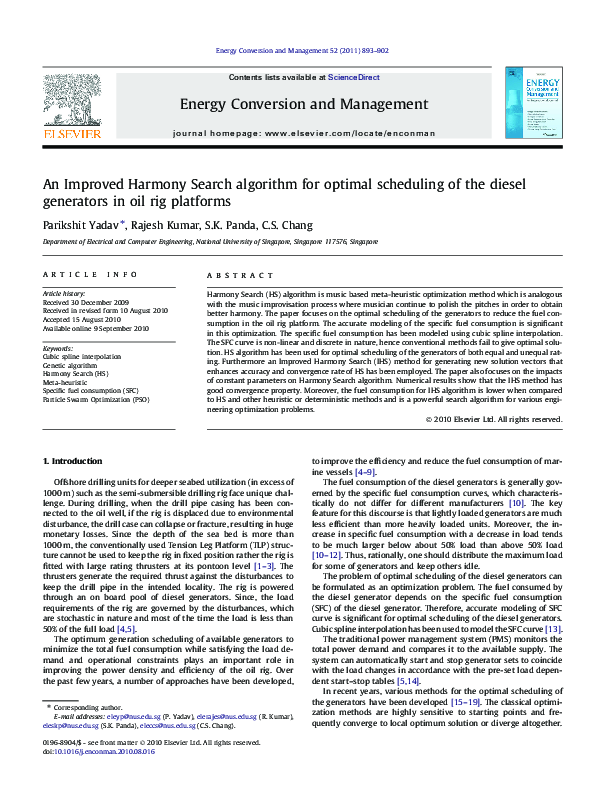 (PDF) An Improved Harmony Search algorithm for optimal scheduling of the diesel generators in ...
