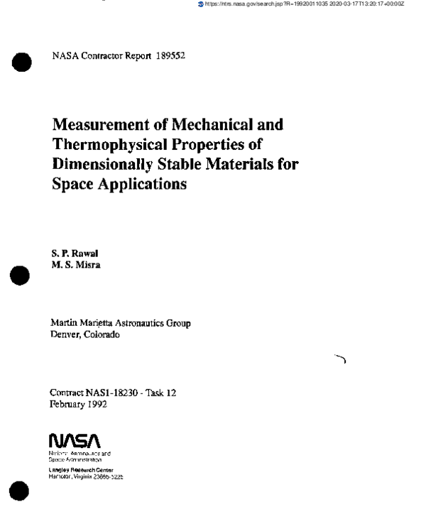 (PDF) Measurement of mechanical and thermophysical properties of ...