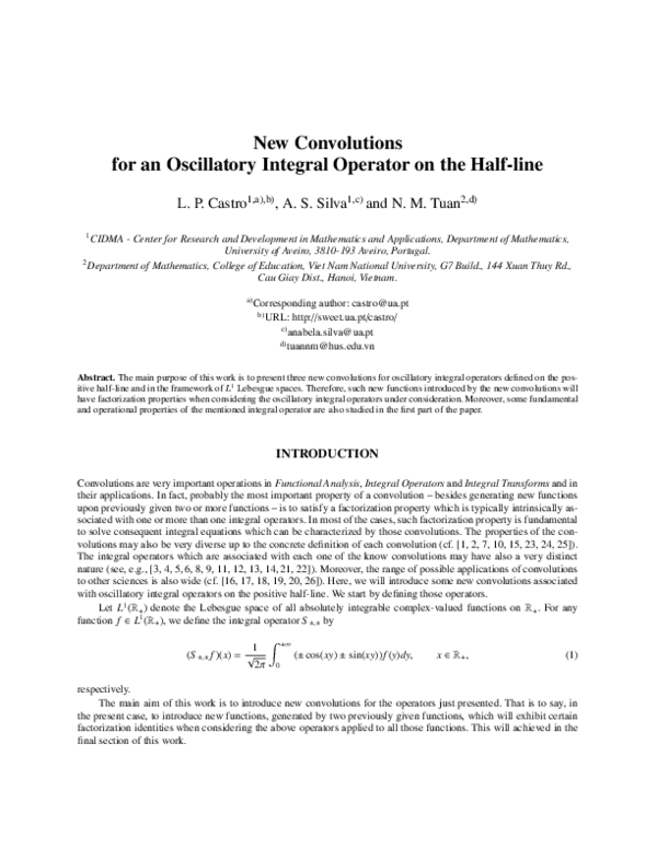 (PDF) New convolutions for an oscillatory integral operator on the half ...