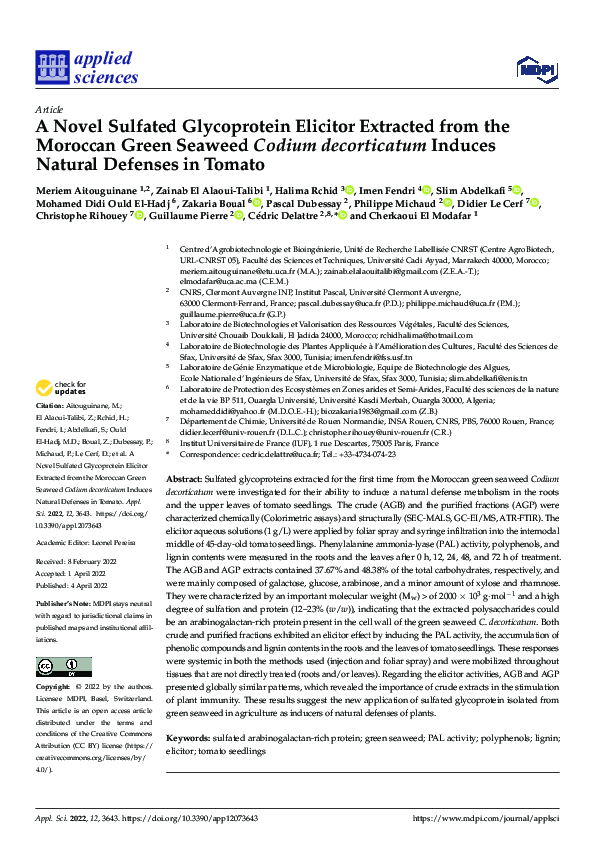 (PDF) A Novel Sulfated Glycoprotein Elicitor Extracted from the ...