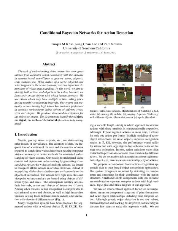 (PDF) Conditional Bayesian networks for action detection