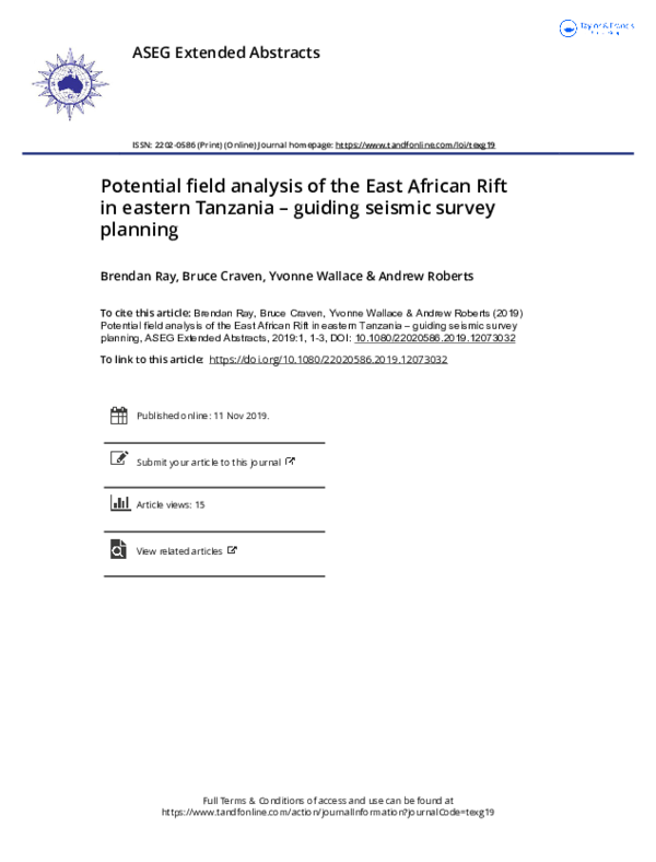 (PDF) Potential Field Analysis of the East African Rift in Eastern ...