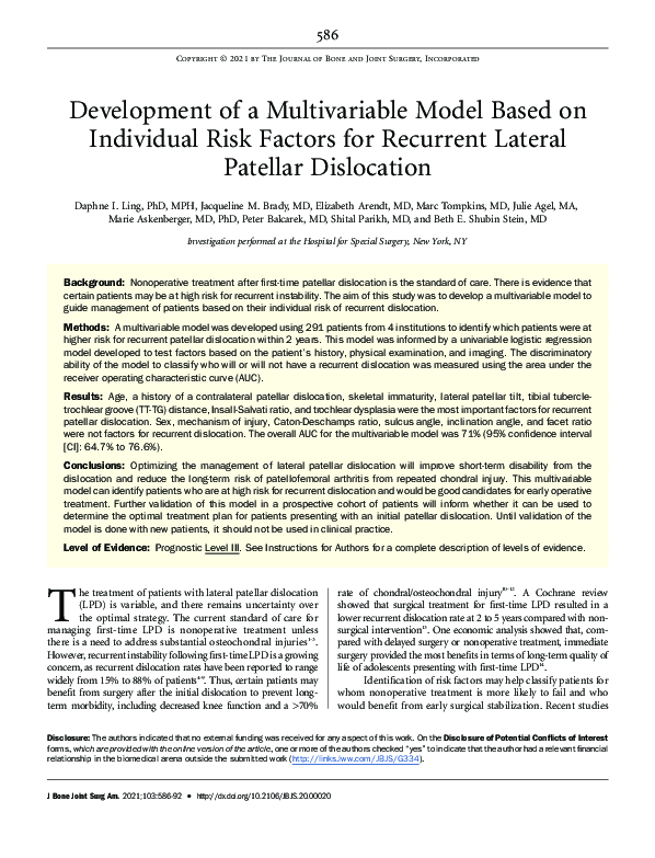 (PDF) Development of a Multivariable Model Based on Individual Risk ...
