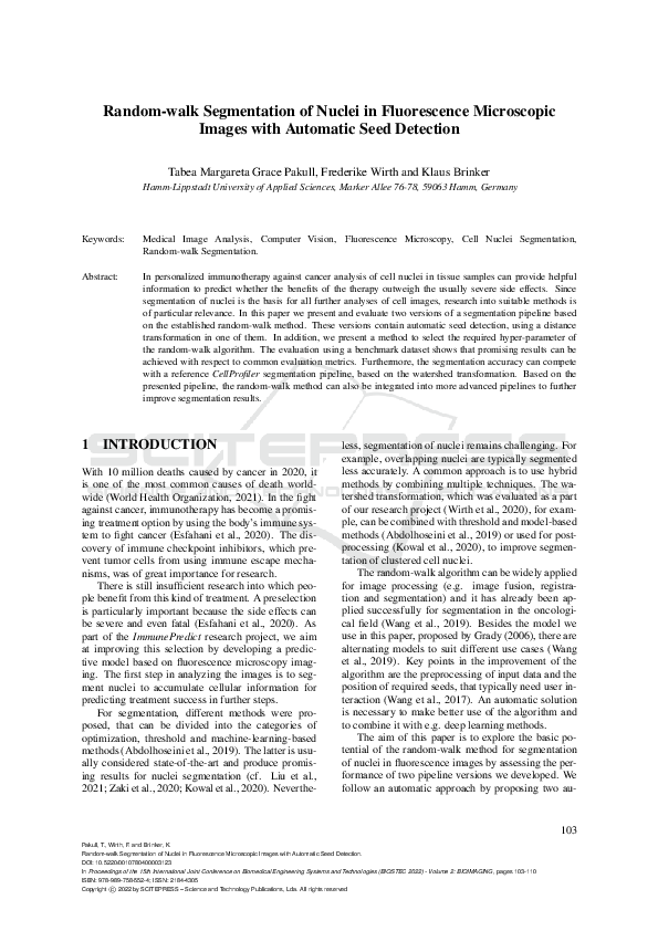 (PDF) Random-walk Segmentation of Nuclei in Fluorescence Microscopic ...