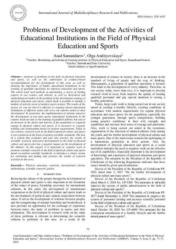 (PDF) Problems of Development of the Activities of Educational ...
