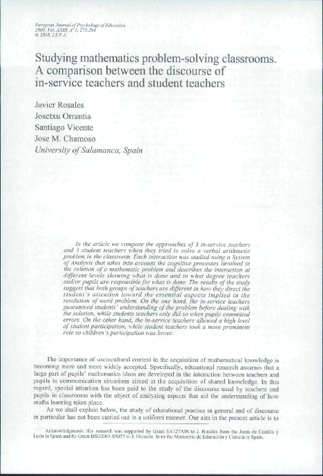 (PDF) Studying mathematics problem-solving classrooms. A comparison ...