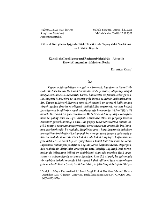(PDF) Artificial Intelligence and Legal Personhood - Current ...