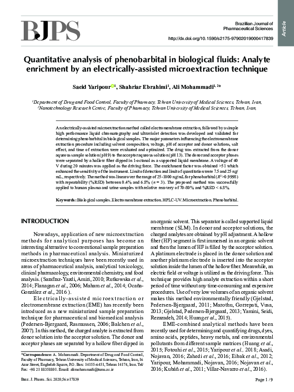 (PDF) Quantitative analysis of phenobarbital in biological fluids ...
