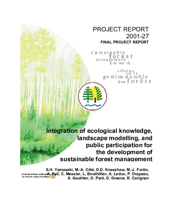 (PDF) Integration of ecological knowledge, landscape modelling, and public participation for the ...