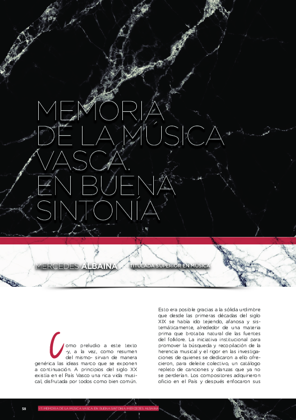(PDF) Memoria de la música vasca. En buena sintonía
