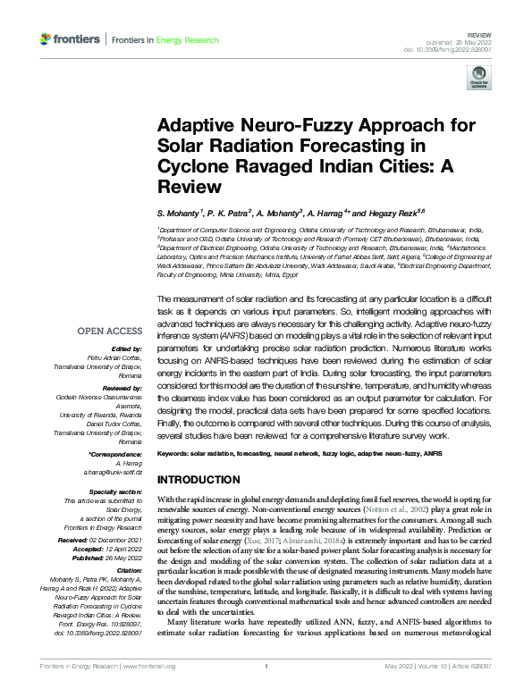 (PDF) Adaptive Neuro-Fuzzy Approach for Solar Radiation Forecasting in Cyclone Ravaged Indian ...