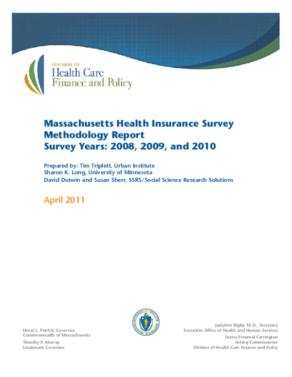 (PDF) Massachusetts Health Insurance Survey Methodology Report Survey ...