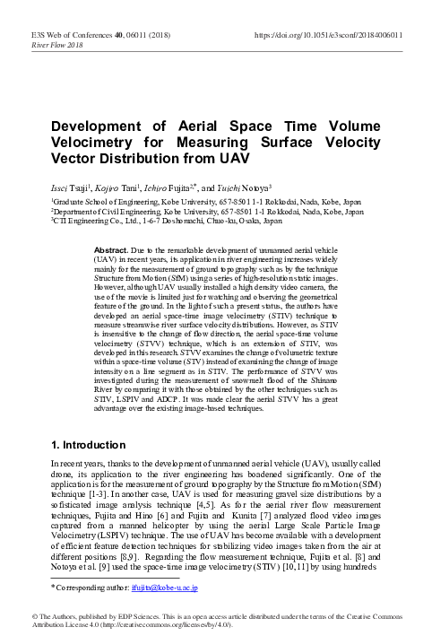 (PDF) Development of Aerial Space Time Volume Velocimetry for Measuring ...