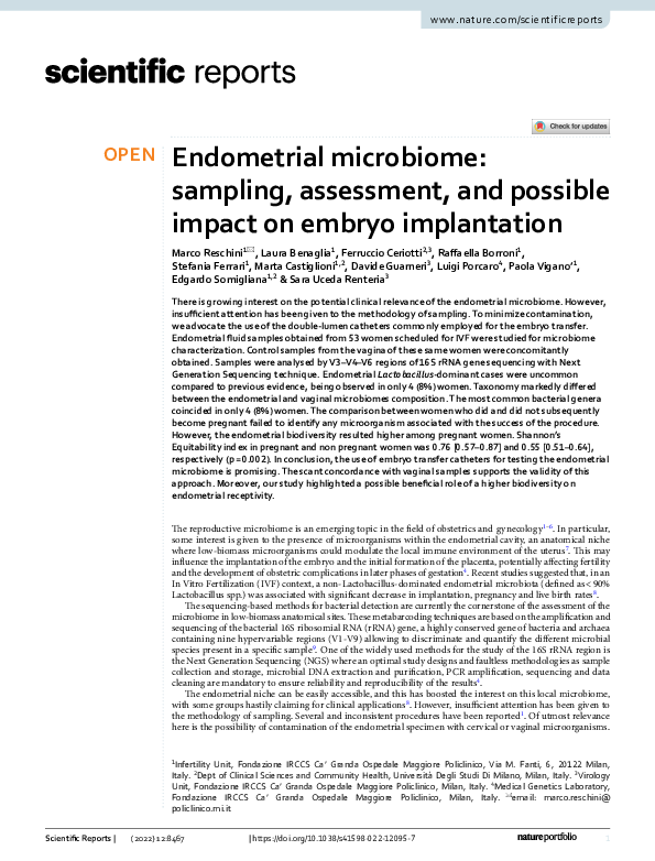 (PDF) Endometrial microbiome: sampling, assessment, and possible impact ...