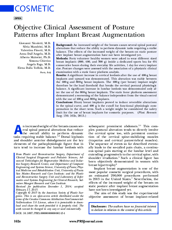 (PDF) Objective Clinical Assessment of Posture Patterns after Implant ...