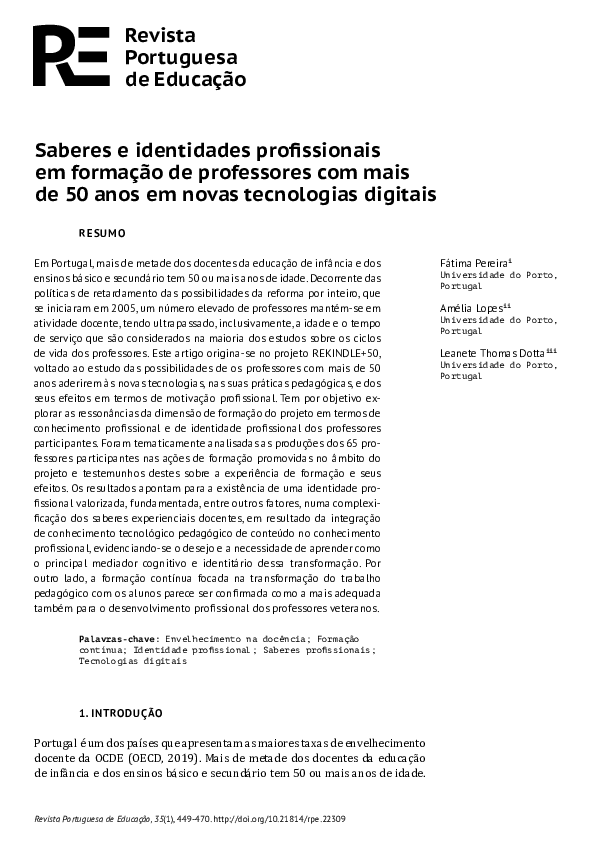 (PDF) Saberes e identidades profissionais em formação de professores ...