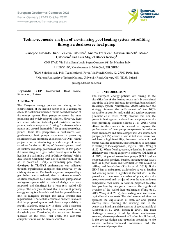 (PDF) Techno-Economic Analysis of a Swimming Pool Heating System ...