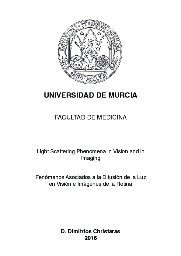 (PDF) Light scattering phenomena in vision and in imaging = Fenómenos ...