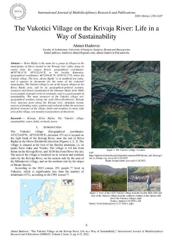 (PDF) The Vukotici Village on the Krivaja River: Life in a Way of ...