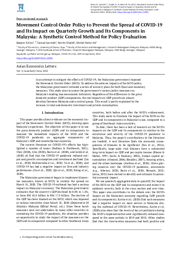 (PDF) Movement Control Order Policy to Prevent the Spread of COVID-19 ...