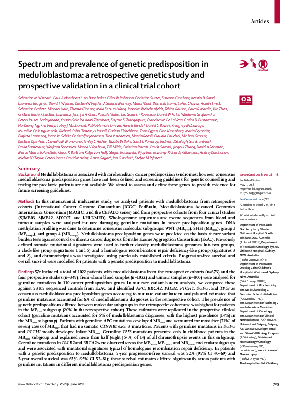 (PDF) Spectrum and prevalence of genetic predisposition in ...