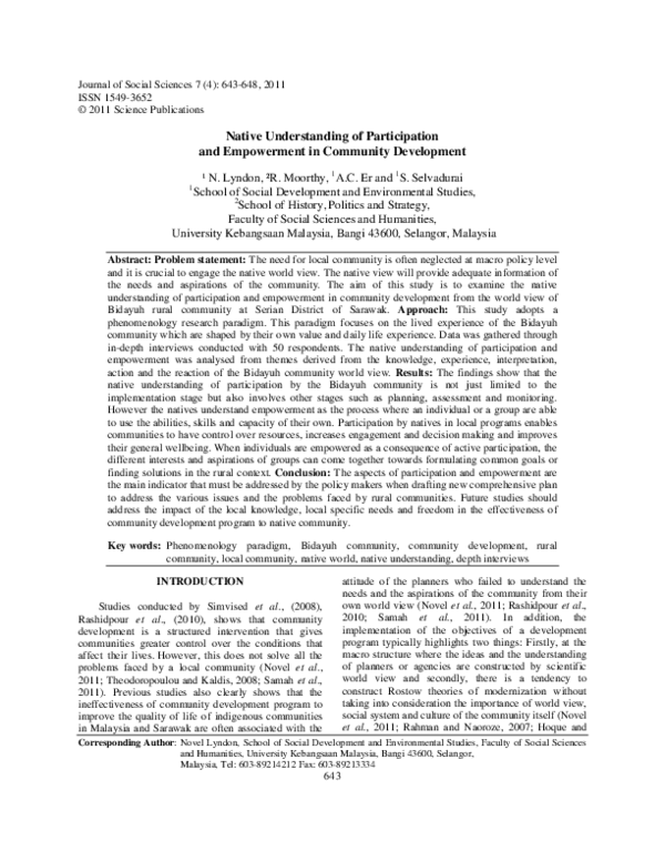 (PDF) Native Understanding of Participation and Empowerment in ...