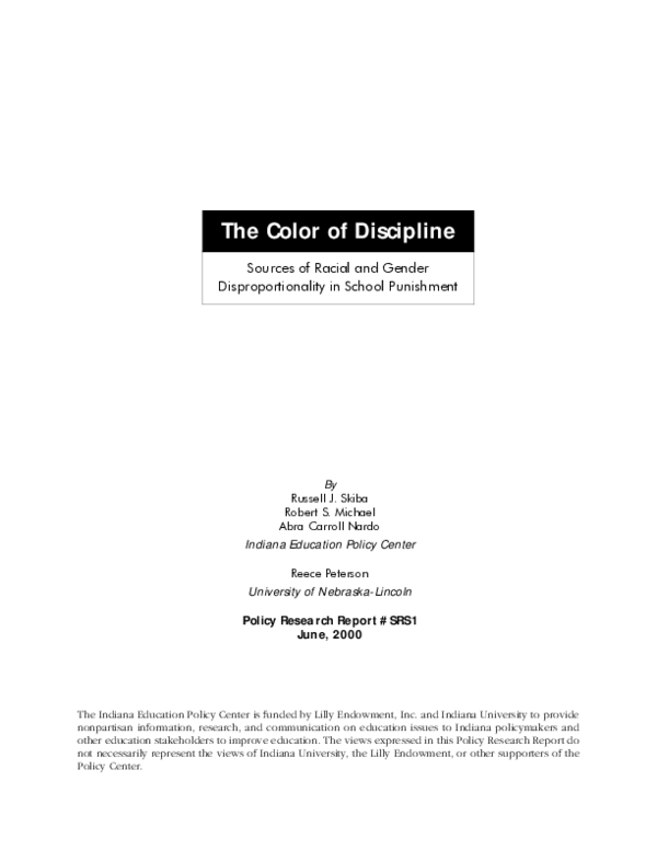 (PDF) The Color of Discipline