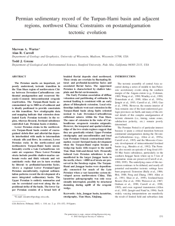 (PDF) Permian Tectonic Evolution in Turpan-Hami Basin
