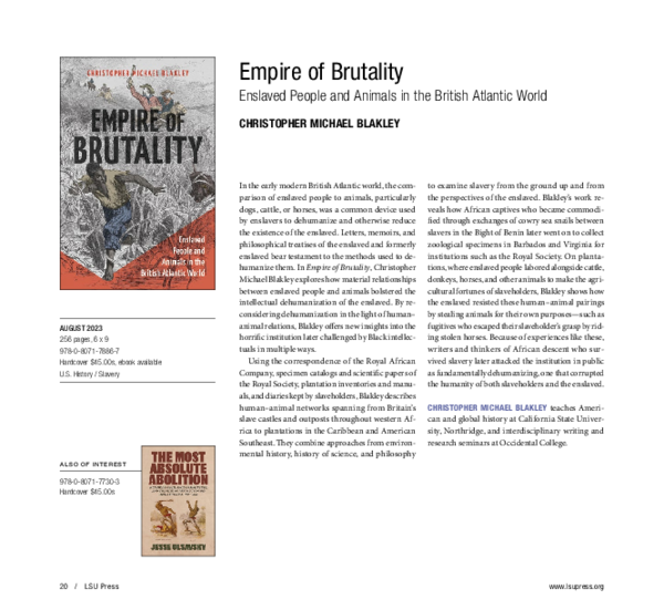 (PDF) Empire of Brutality: Enslaved People and Animals in the British ...