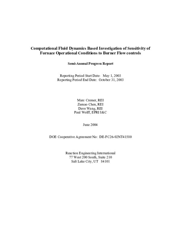 Pdf Computational Fluid Dynamics Based Investigation Of Sensitivity Of Furnace Operational