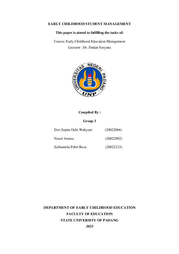 (PDF) Early Childhood Student Management