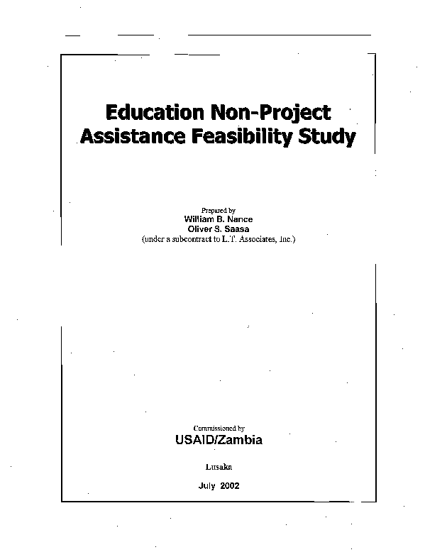 (PDF) Education Non-Project Assistance Feasibility Study