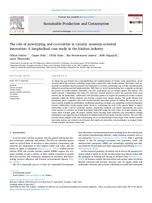 (PDF) The role of prototyping and co-creation in circular economy ...