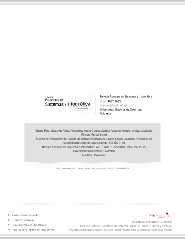 (PDF) Modelo de Evaluación de Calidad de Software Basado en Lógica ... (PDF) Modelo de Evaluación de Calidad de Software Basado en Lógica ...