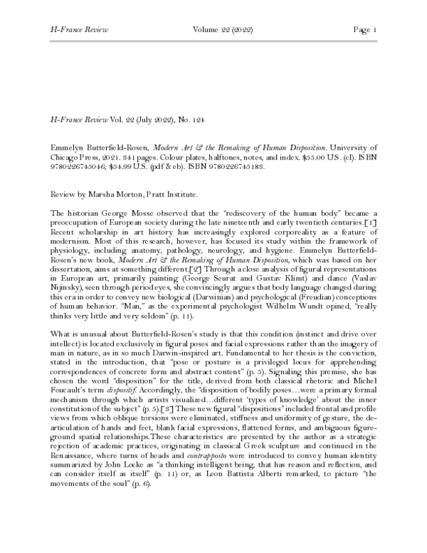 (PDF) Review of Emmelyn Butterfield-Rosen, Modern Art & the Remaking of ...