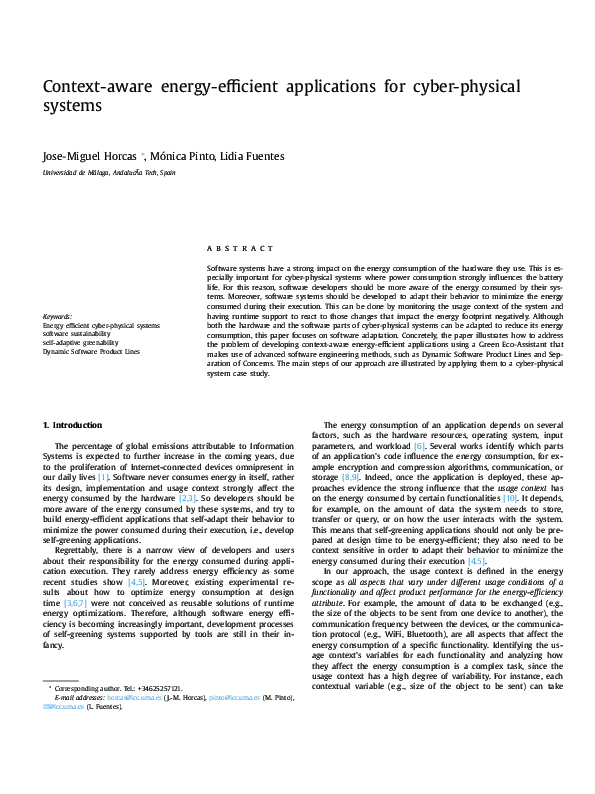 (PDF) Context-aware energy-efficient applications for cyber-physical systems