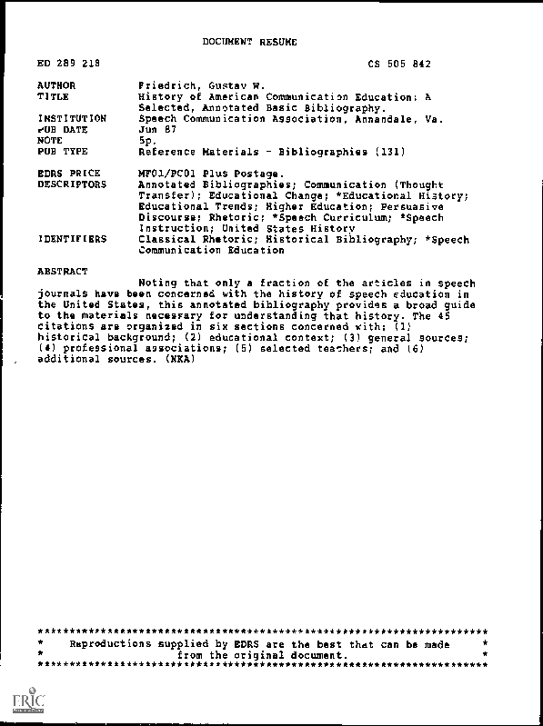 (PDF) History of American Communication Education: A Selected ...