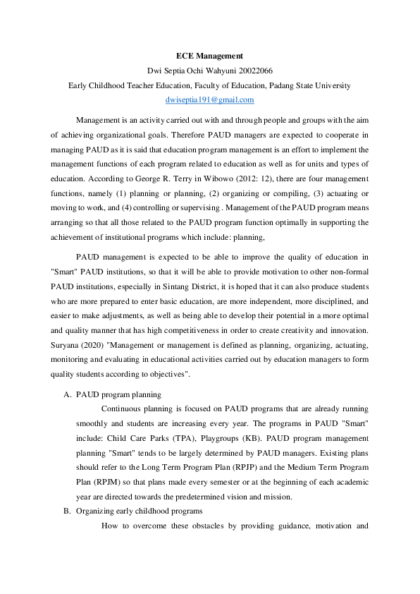 (PDF) ECE Management