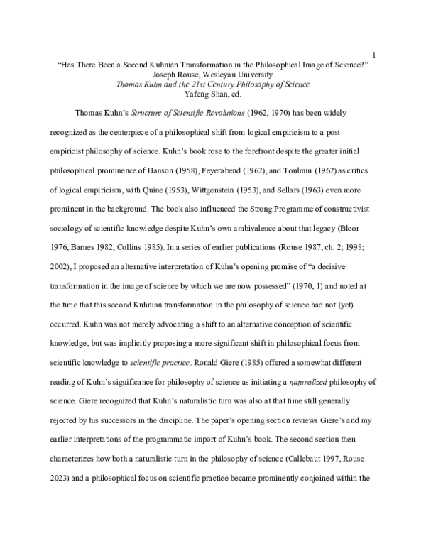 (DOC) "Has There Been a Second Kuhnian Transformation in the ...