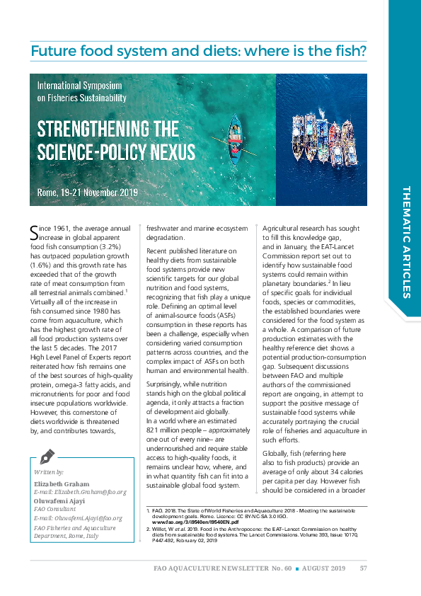 (PDF) Future food system and diets: where is the fish?