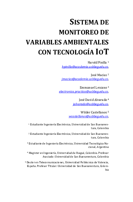 (PDF) Environmental Variable Monitoring with IoT Technology