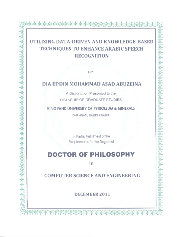 (PDF) Utilizing data-driven and knowledge-based techniques to enhance Arabic speech recognition