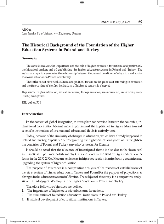 (PDF) The Historical Background of the Foundation of the Higher ...