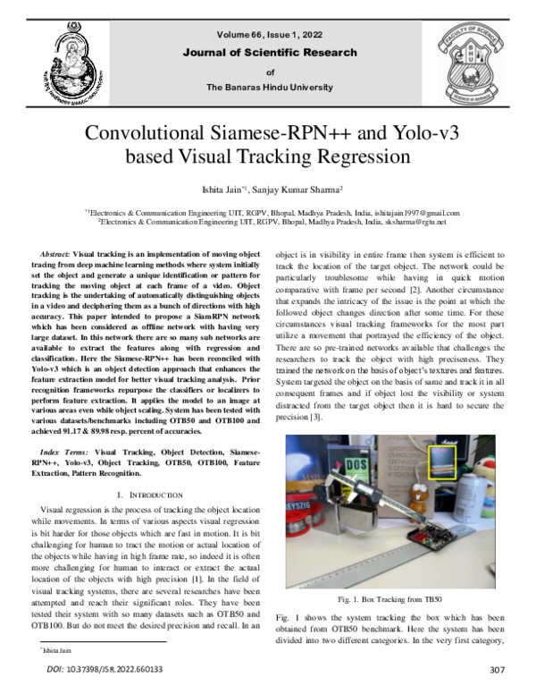 (PDF) Convolutional Siamese-RPN++ and Yolo-v3 based Visual Tracking Regression