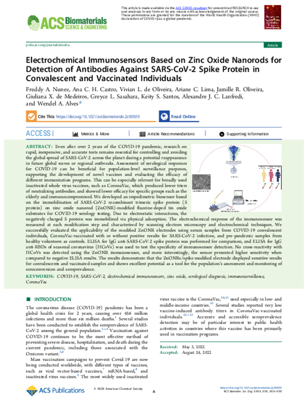 (PDF) Electrochemical Immunosensors Based on Zinc Oxide Nanorods for Detection of Antibodies ...