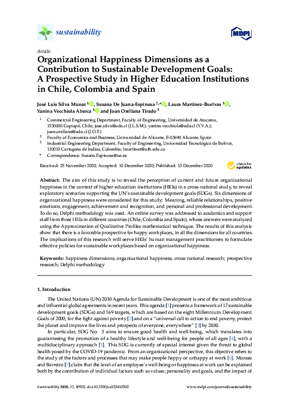 (PDF) Organizational Happiness Dimensions as a Contribution to ...