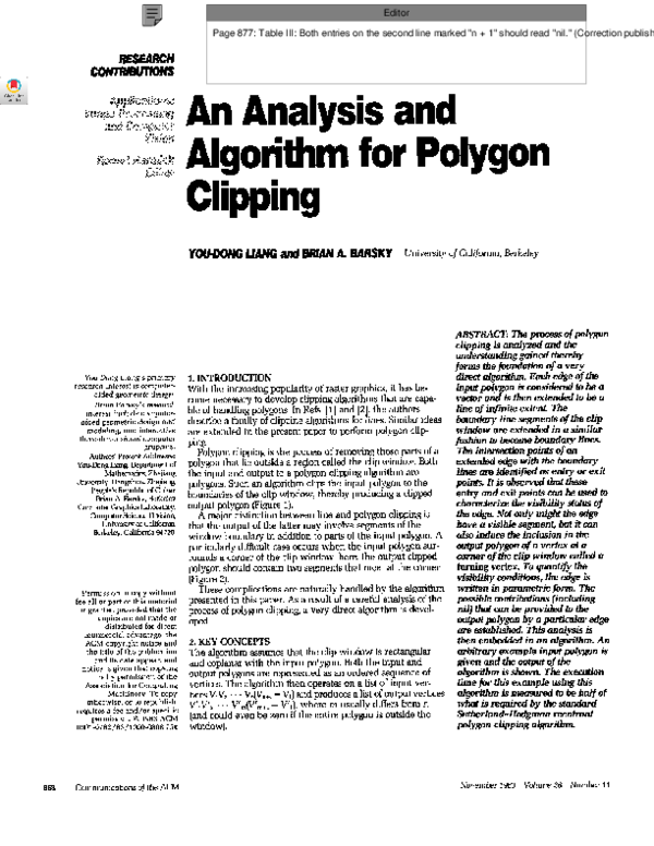 (PDF) An analysis and algorithm for polygon clipping