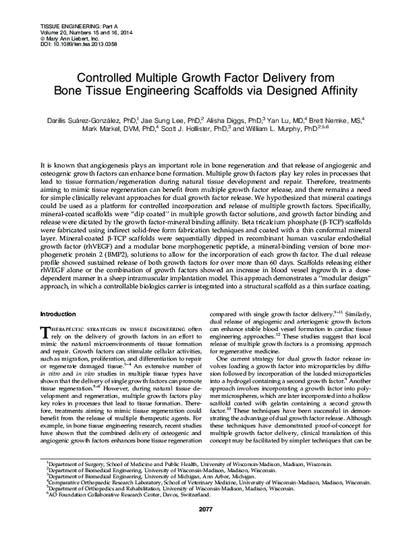 (PDF) Controlled Multiple Growth Factor Delivery from Bone Tissue ...
