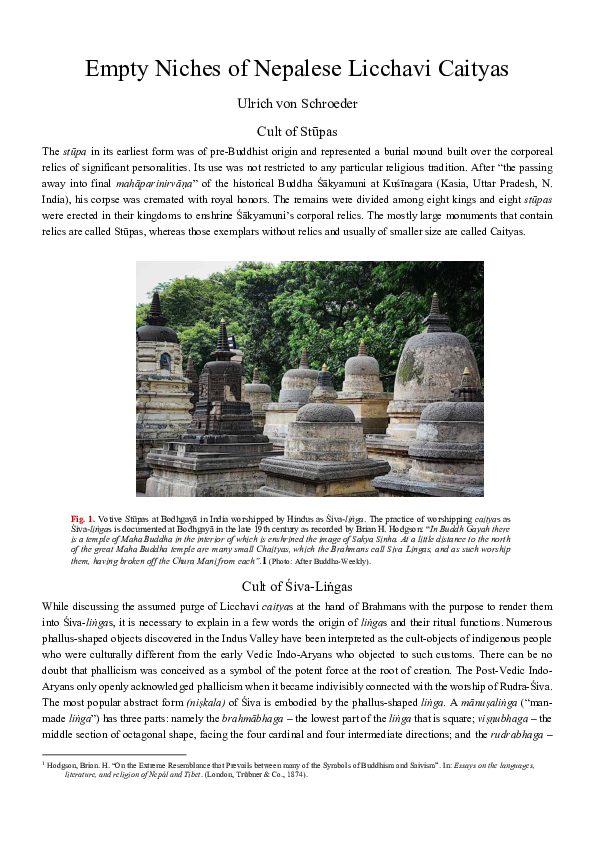 (PDF) Empty Niches of Nepalese Licchavi Caityas