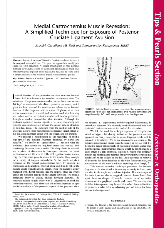 (PDF) Medial Gastrocnemius Muscle Recession
